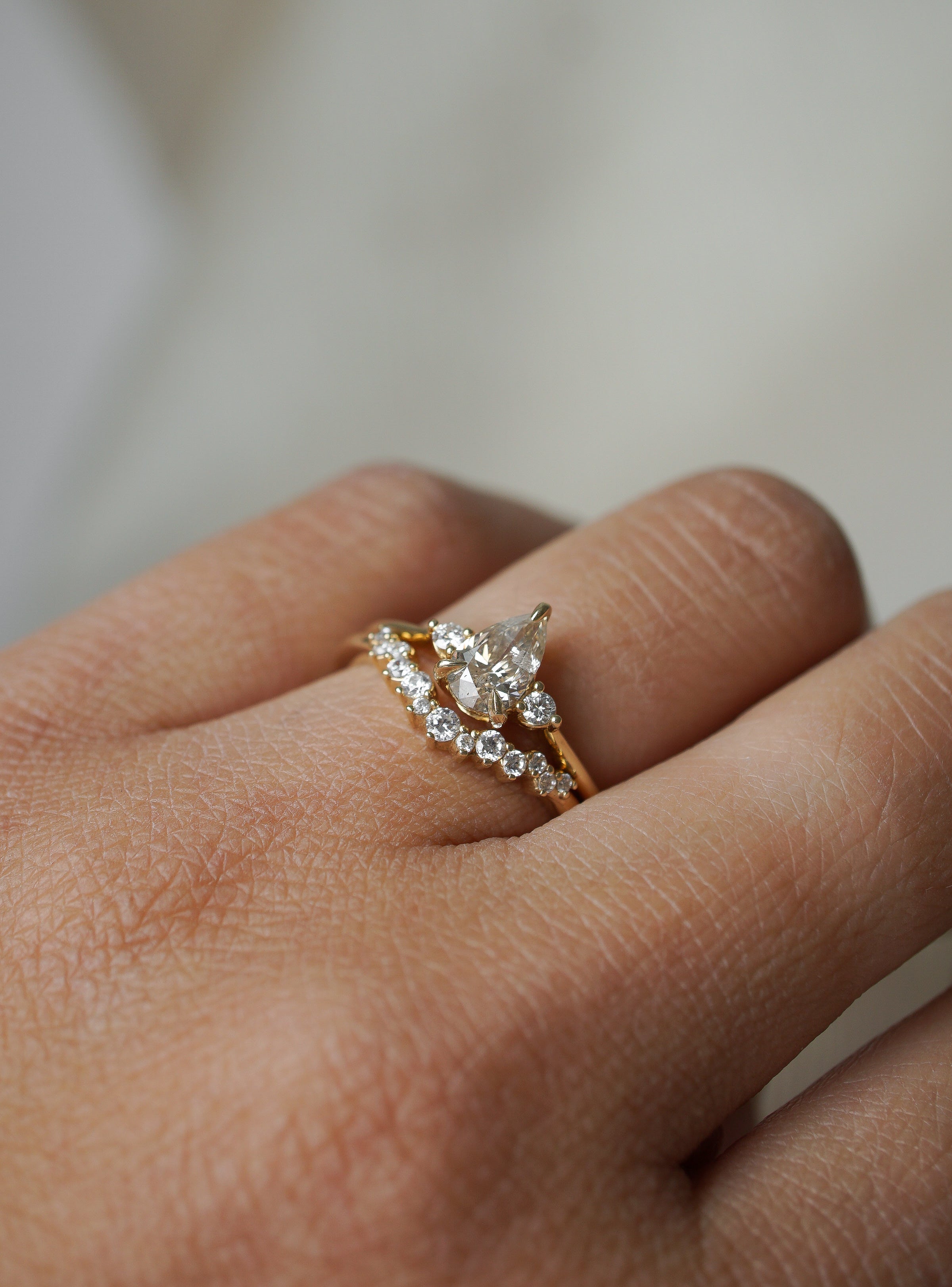 Cherish Ring - 0.70ct Pear Champagne Salt & Pepper 3-stone Ring *SOLD ...